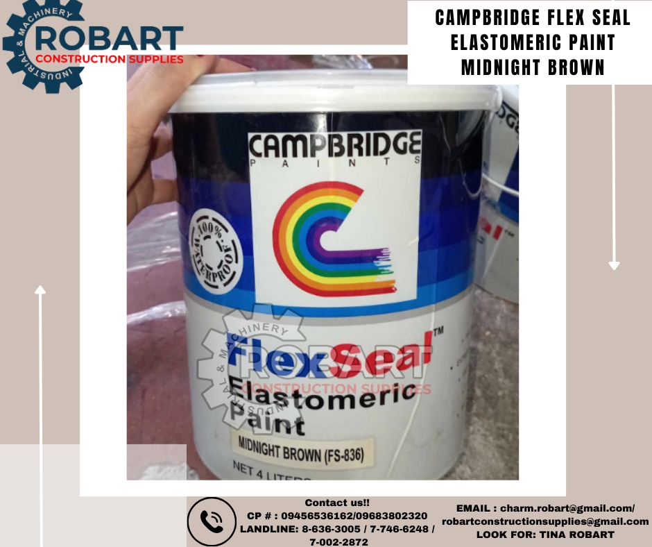 CAMPBRIDGE FLEX SEAL ELASTOMERIC PAINT MIDNIGHT BROWN, Commercial & Industrial, Construction ...