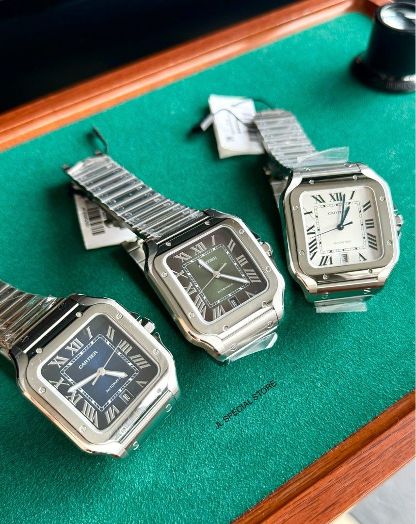 Cartier santos family, Men's Fashion, Watches & Accessories, Watches on ...