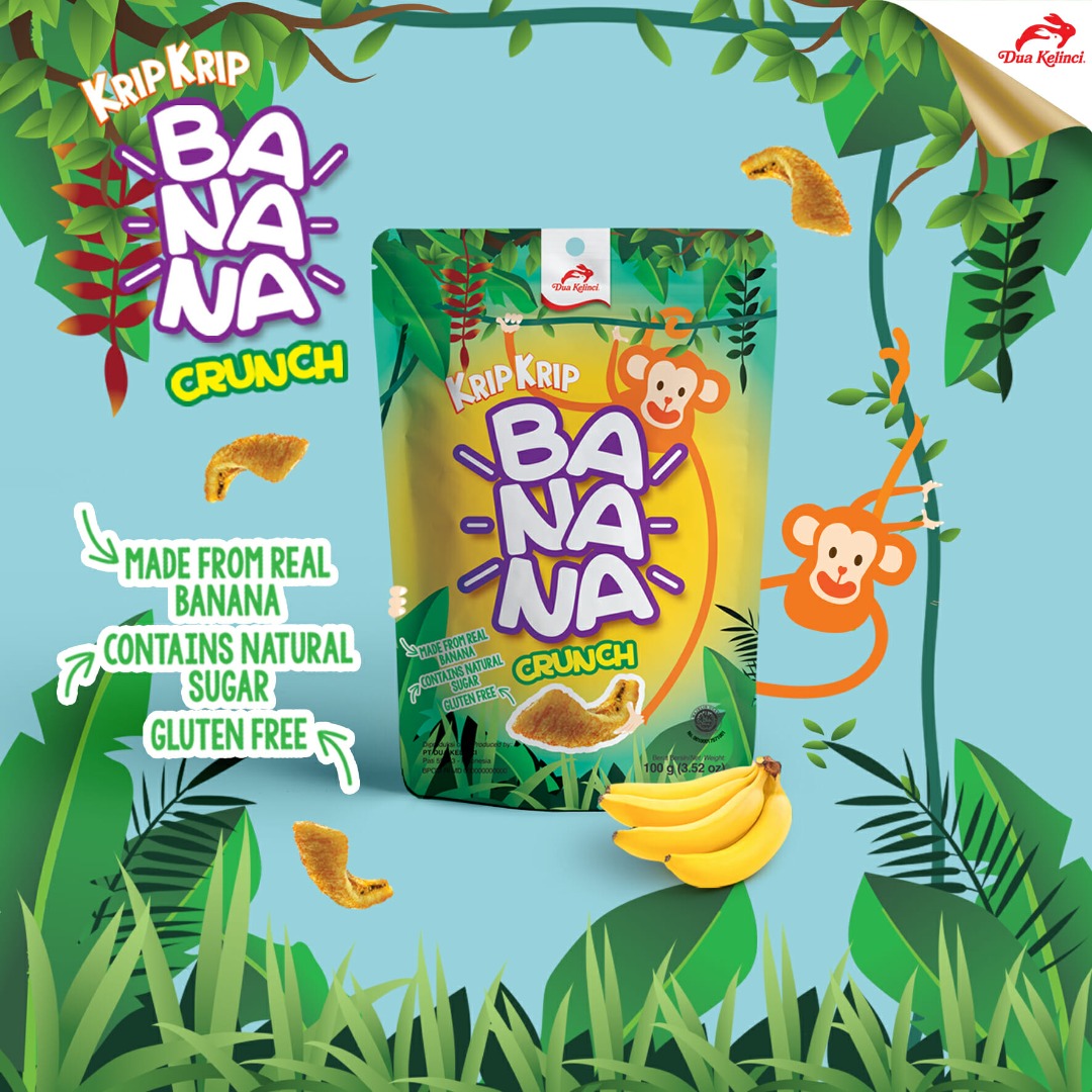 Dua Kelinci Krip Krip Banana Crunch, Food & Drinks, Packaged & Instant ...