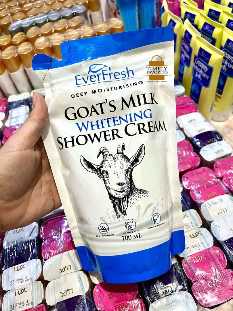 Everfresh Goat's Milk Whitening Shower Cream 700ml, Beauty & Personal ...