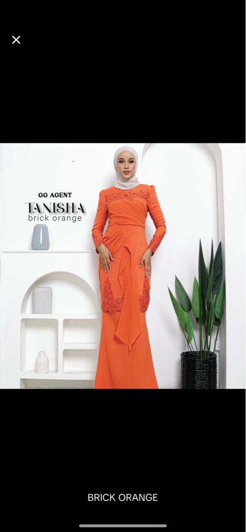 Gerobok Gaga Brick Orange Tanisha Kurung, Women's Fashion, Dresses ...
