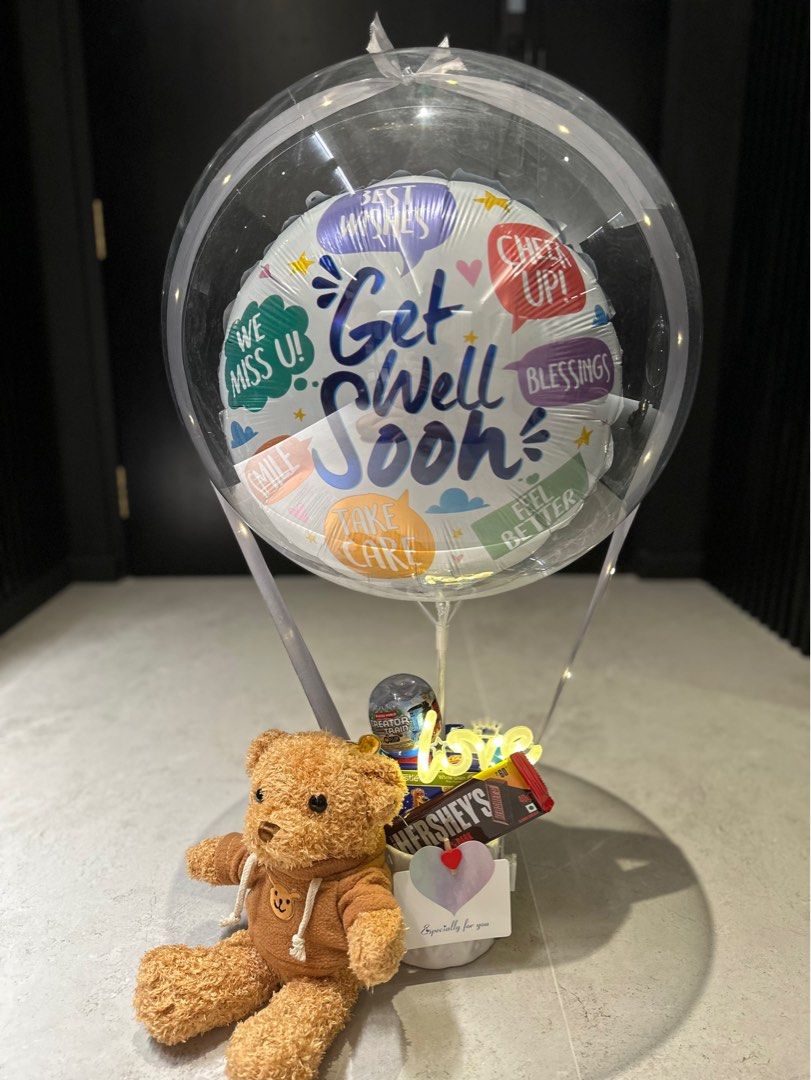 Get well soon balloon | Get well soon gift (free delivery), Food ...