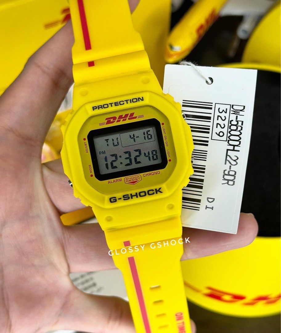 GSHOCK COLLABORATION DHL x DW-5600DHL22-9DR, Men's Fashion, Watches ...