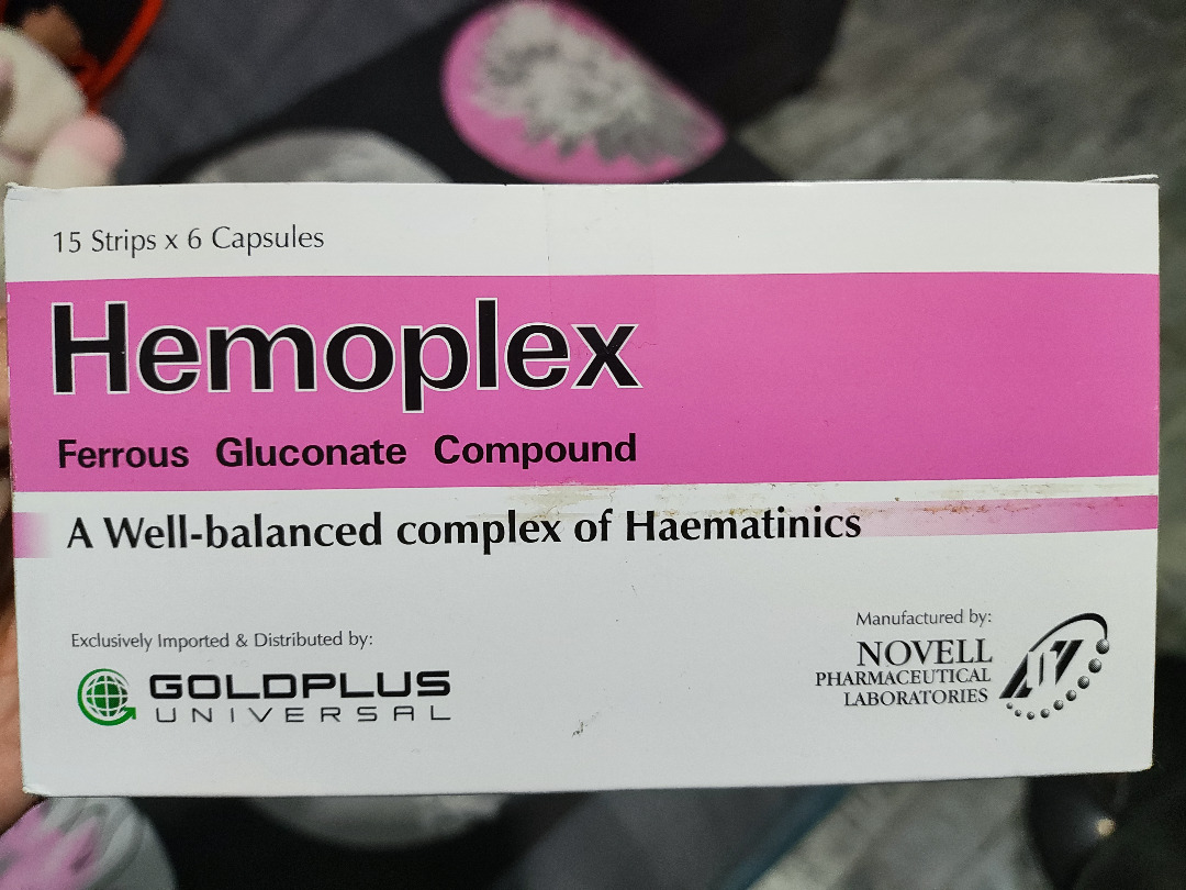 Hemoplex Ferrous Gluconate Compound (15 strips x 6 capsules) (Expiry ...