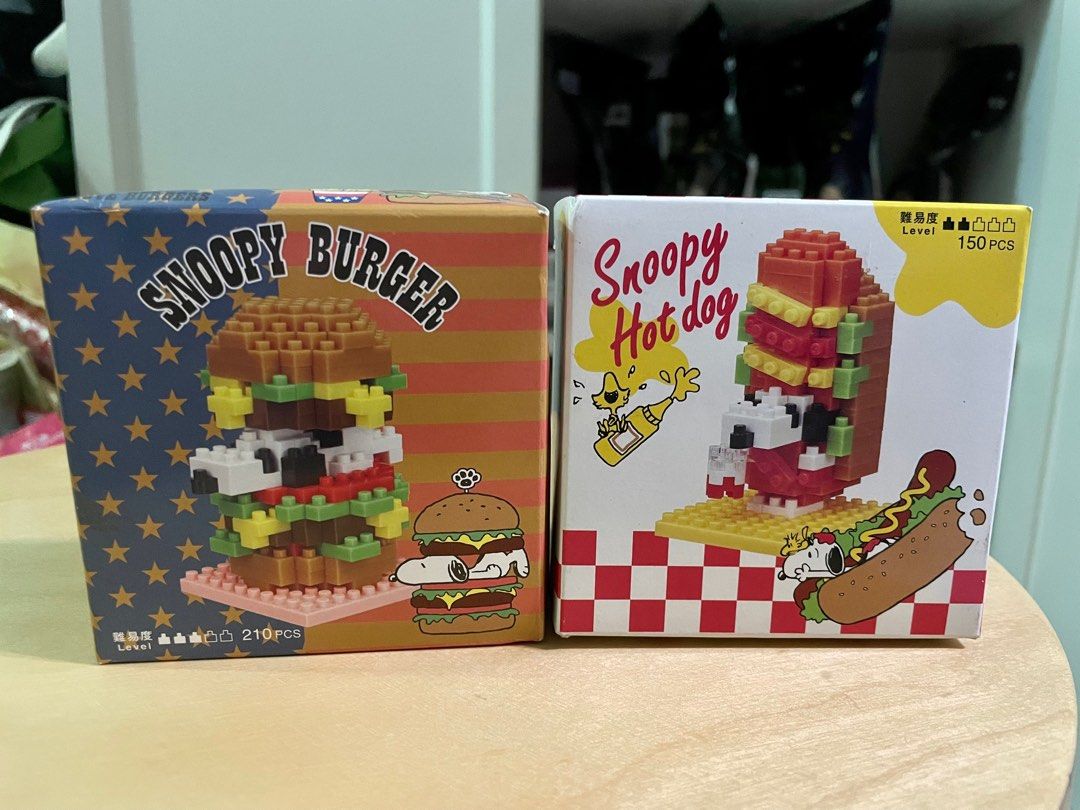Japan USJ Snoopy Nano Block hotdog + burger, Hobbies & Toys, Toys ...
