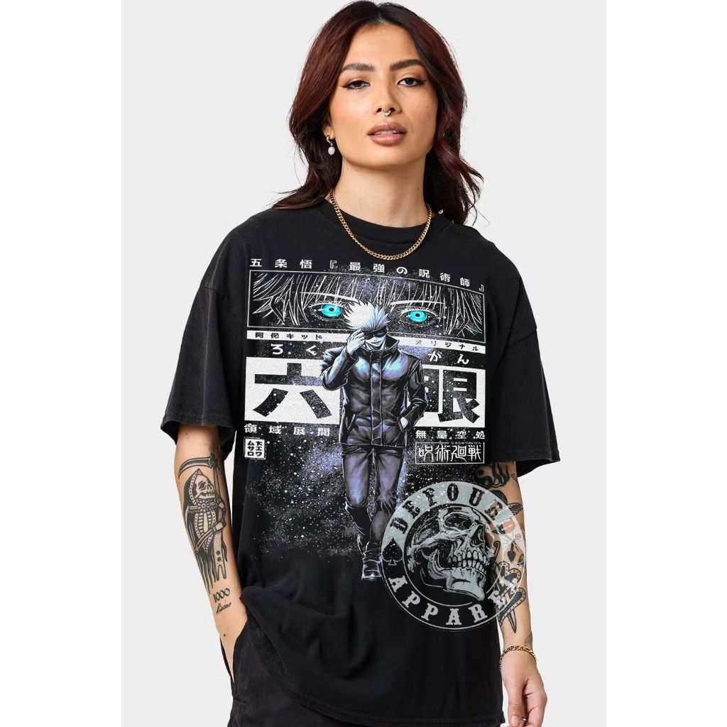 Kaos Anime Jujutsu Kaisen SATORU GOJO, Satoru Gojo Anime Vintage Wash ... Kaos Anime Jujutsu Kaisen SATORU GOJO, Satoru Gojo Anime Vintage Wash ...