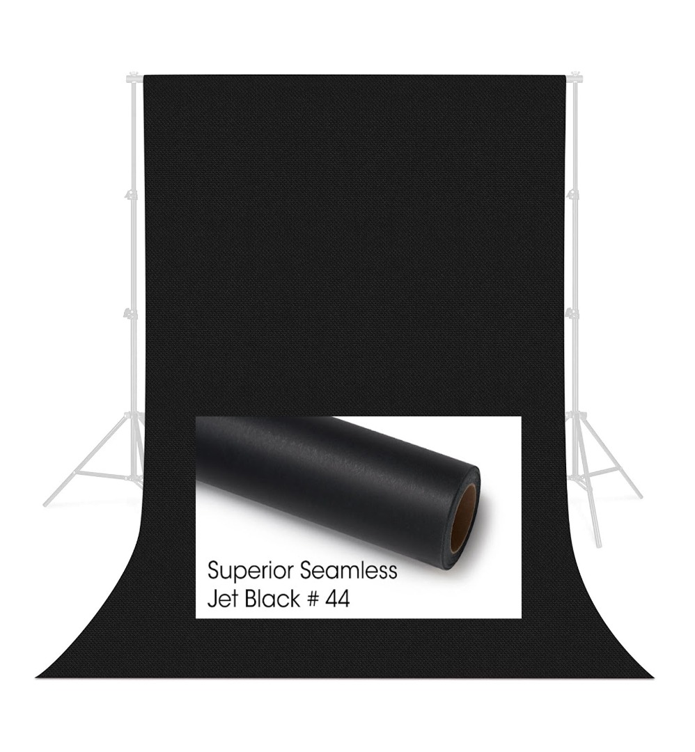 Kelly Photos Studio Photography Backdrop Jet Black #44 Seamless Paper ...