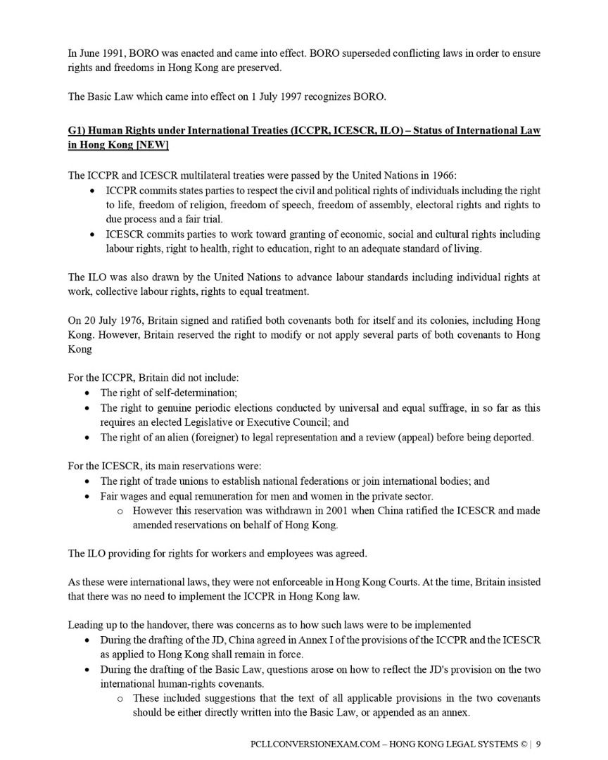 LEGAL SYSTEMS PCLL CONVERSION EXAM JANUARY 2025 NOTES ...