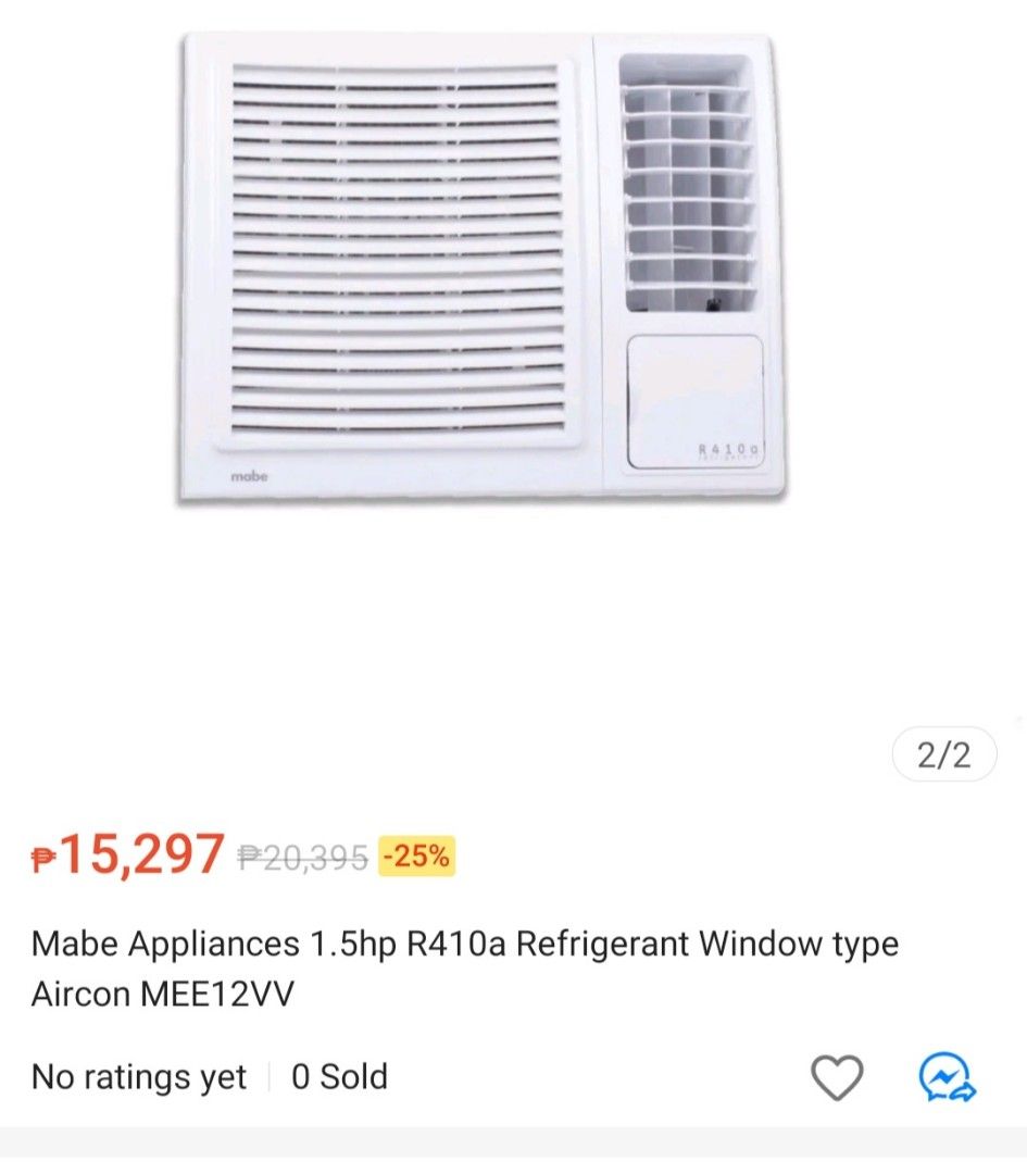 Mabe Window type Aircon 1hp, TV & Home Appliances, Air Conditioning and ...