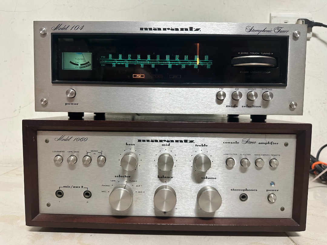 經典MARANTZ 104 FM/ AM TUNER 古典收音機 指針式 可接黑膠+1060 後級擴大機/日本製造 品項漂亮, 耳機及錄音音訊 ...