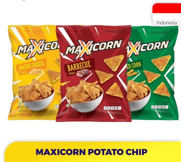 Maxicorn Potato Chips 140g - Roasted Corn / Barbeque / Nacho Cheese ...