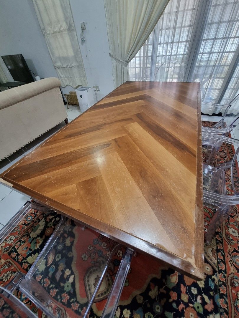 SSF Herringbone dining table, Furniture & Home Living, Furniture ...