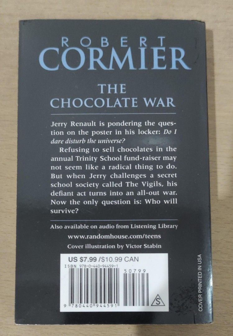 The Chocolate War by Robert Cormier, Hobbies & Toys, Books & Magazines ...