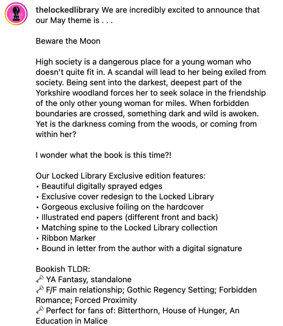 [CLOSED] The Locked Library Beware the Moon [Air Cargo], Hobbies & Toys ...