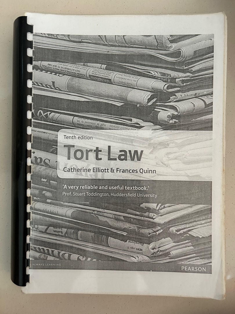 Tort Law textbook, Hobbies & Toys, Books & Magazines, Textbooks on ...