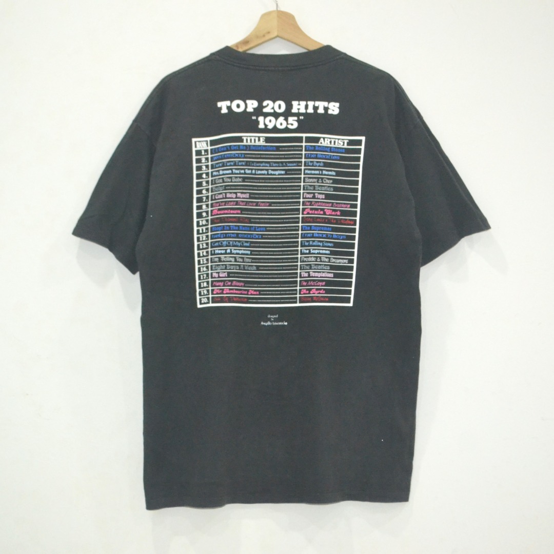 Vintage Top 20 Hits 1965 T-shirt (Unisex) - Black, Men's Fashion, Tops ...
