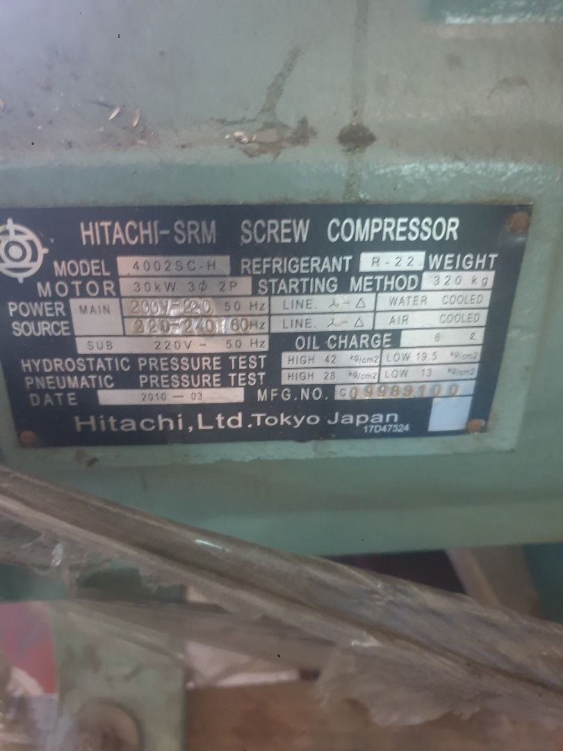 40hp hitachi screw compressor, Commercial & Industrial, Industrial ...