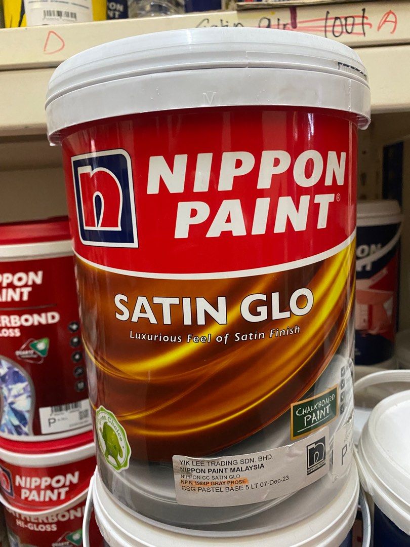 NIPPON PAINT 5LT INTERIOR SATIN GLO NP N 1984P, Furniture & Home Living ...