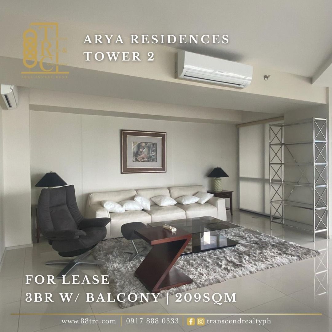 Arya Residences 3 bedroom unit For Lease, Property, Rentals, Apartments ...