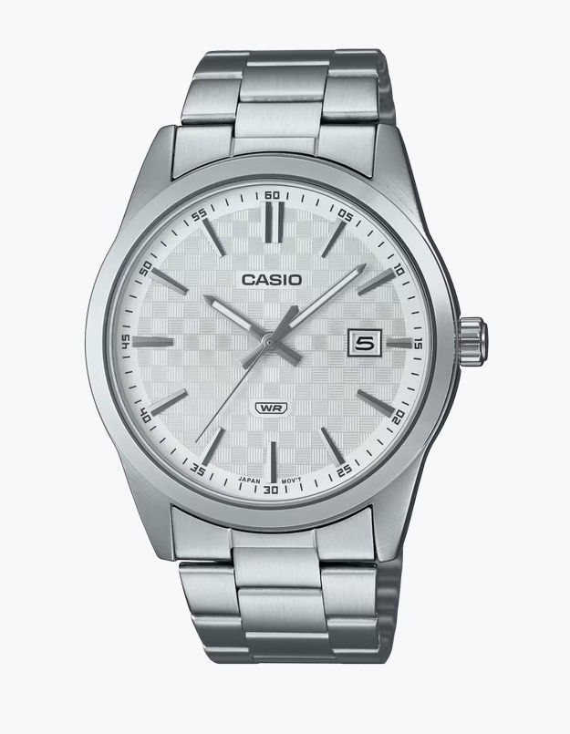 Casio Standard Analog Stainless Steel White Dial Quartz MTP-VD03D-7A ...