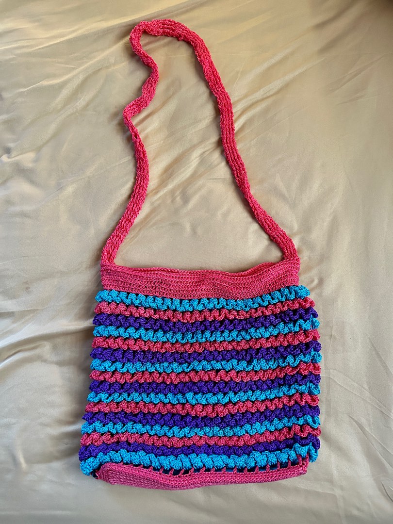 Beautiful Summer Colorful Crochet Sling Body Bag, Women's Fashion, Bags ...