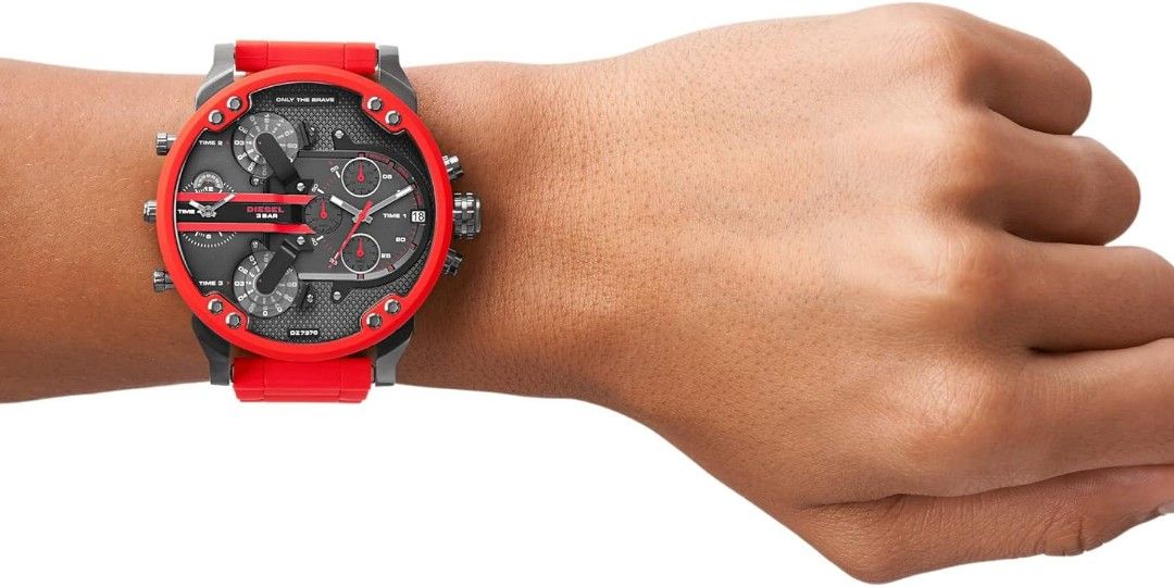 Diesel Men's Mr. Daddy 2.0 Chronograph Red Stainless Steel Watch, Men's ...