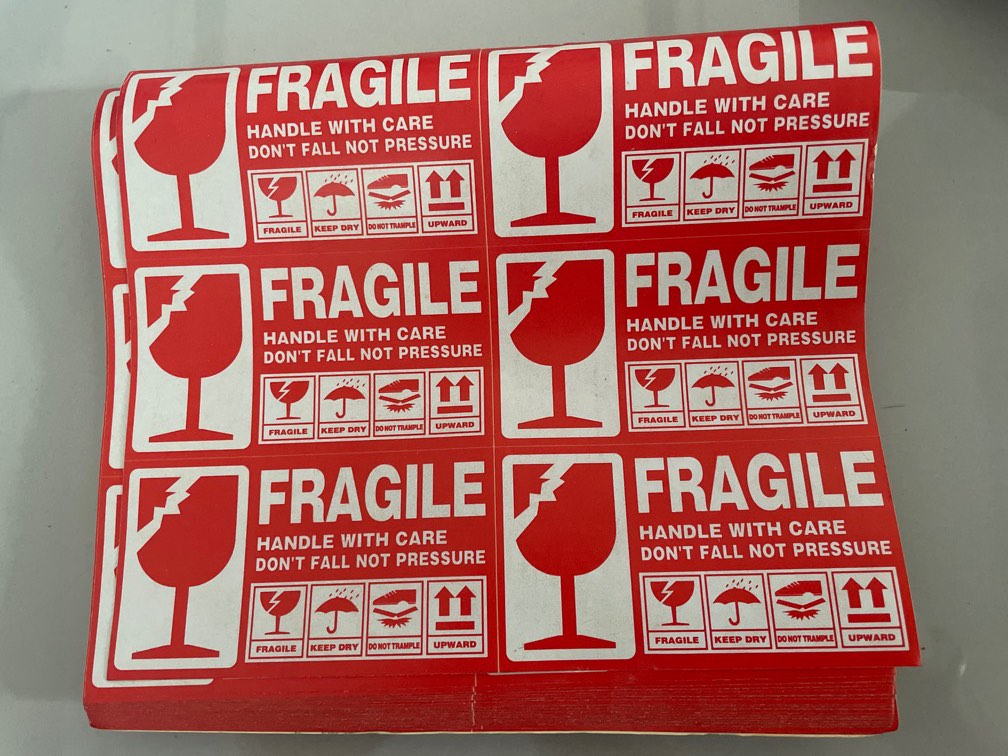 FRAGILE STICKER A4 size 46sheet, Hobbies & Toys, Stationery & Craft ...
