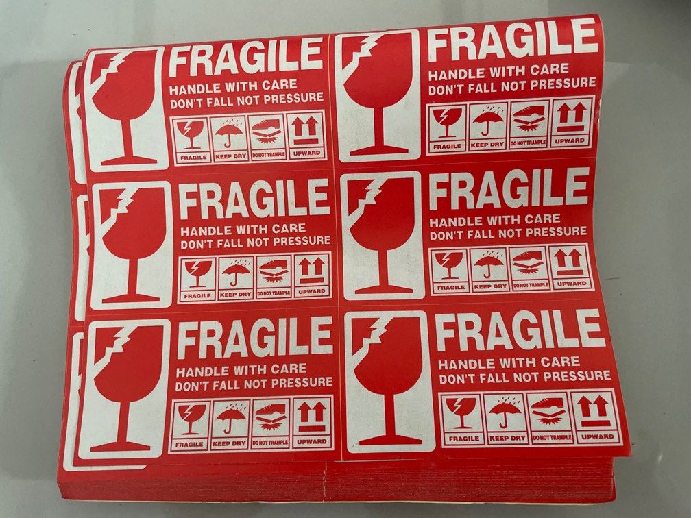 FRAGILE STICKER A4 size 46sheet, Hobbies & Toys, Stationery & Craft ...
