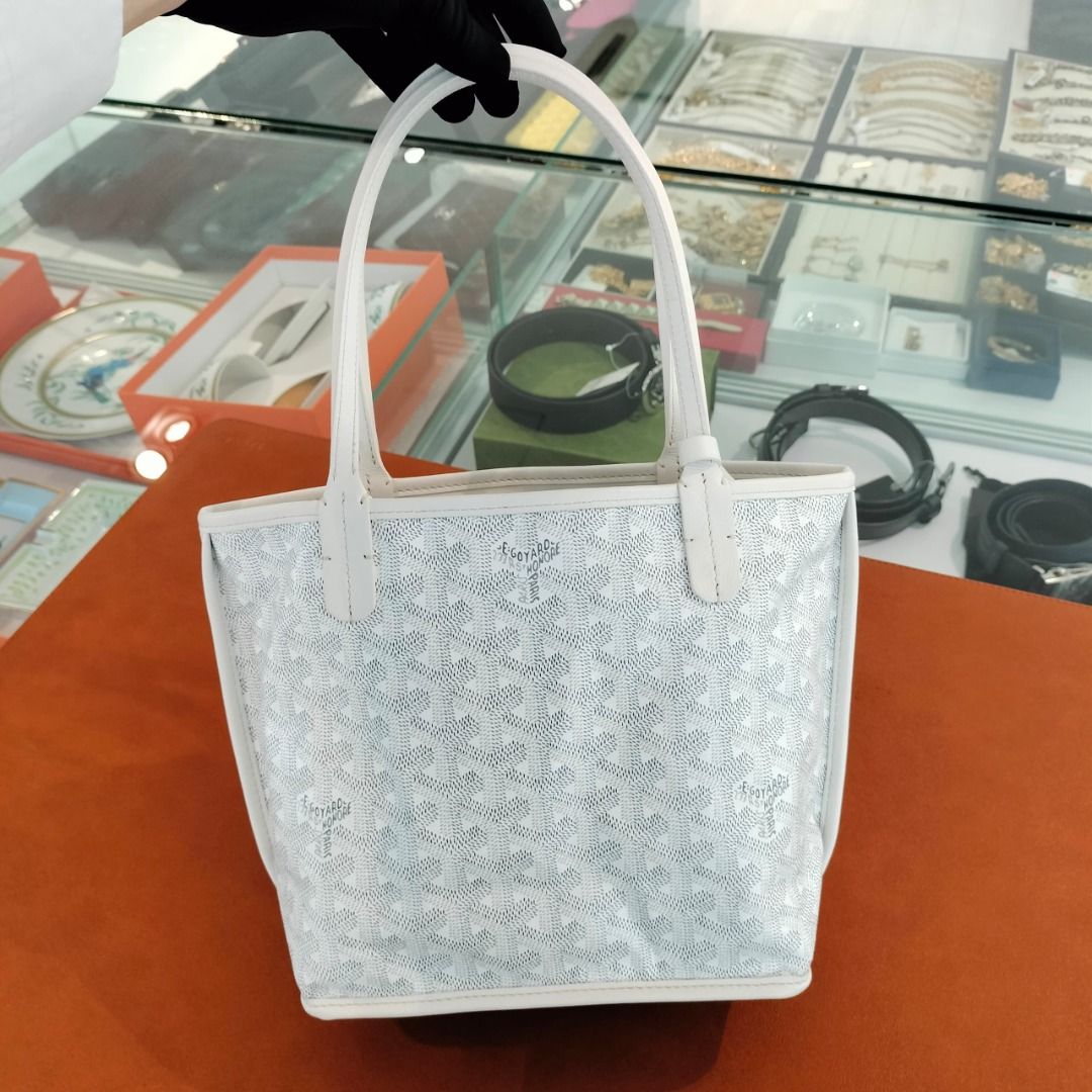 GOYARD MINI ANJOU WHITE, Luxury, Bags & Wallets on Carousell