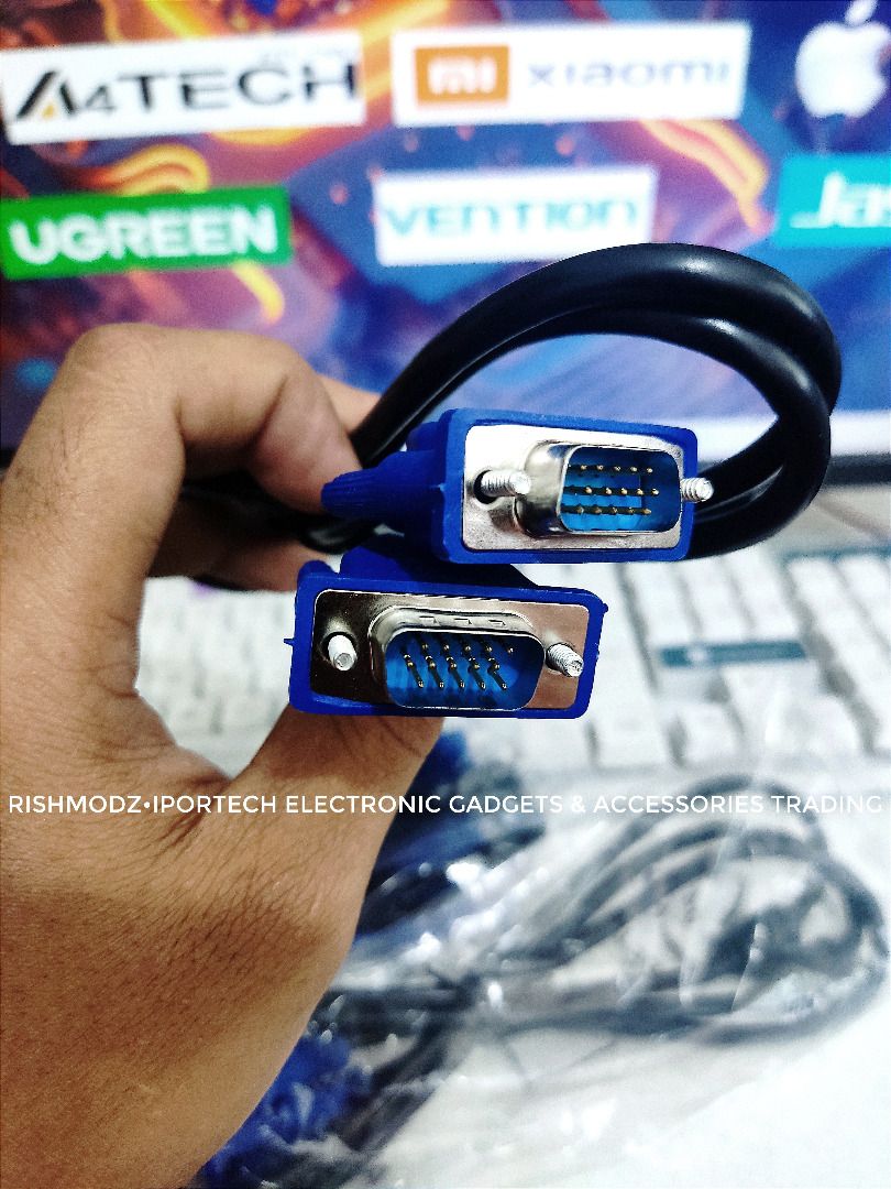 Heavy Duty VGA to VGA connector cable 15 pins for Desktop, Laptop ...