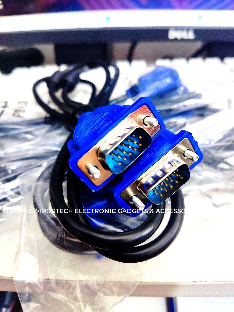 Heavy Duty VGA to VGA connector cable 15 pins for Desktop, Laptop ...