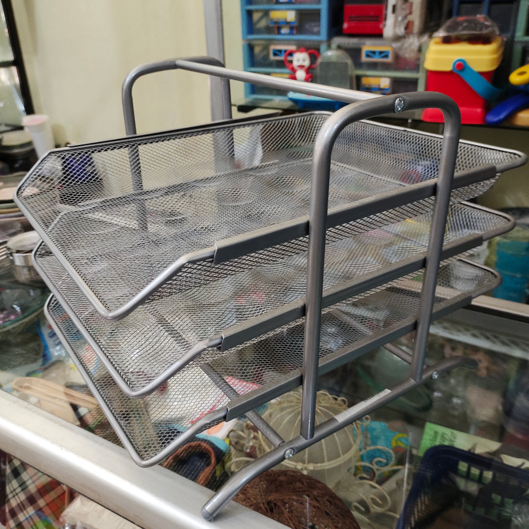 Ikea Dokument Rak 3 Susun/ 3-Tier Document Letter Tray,Silver, Buku ...