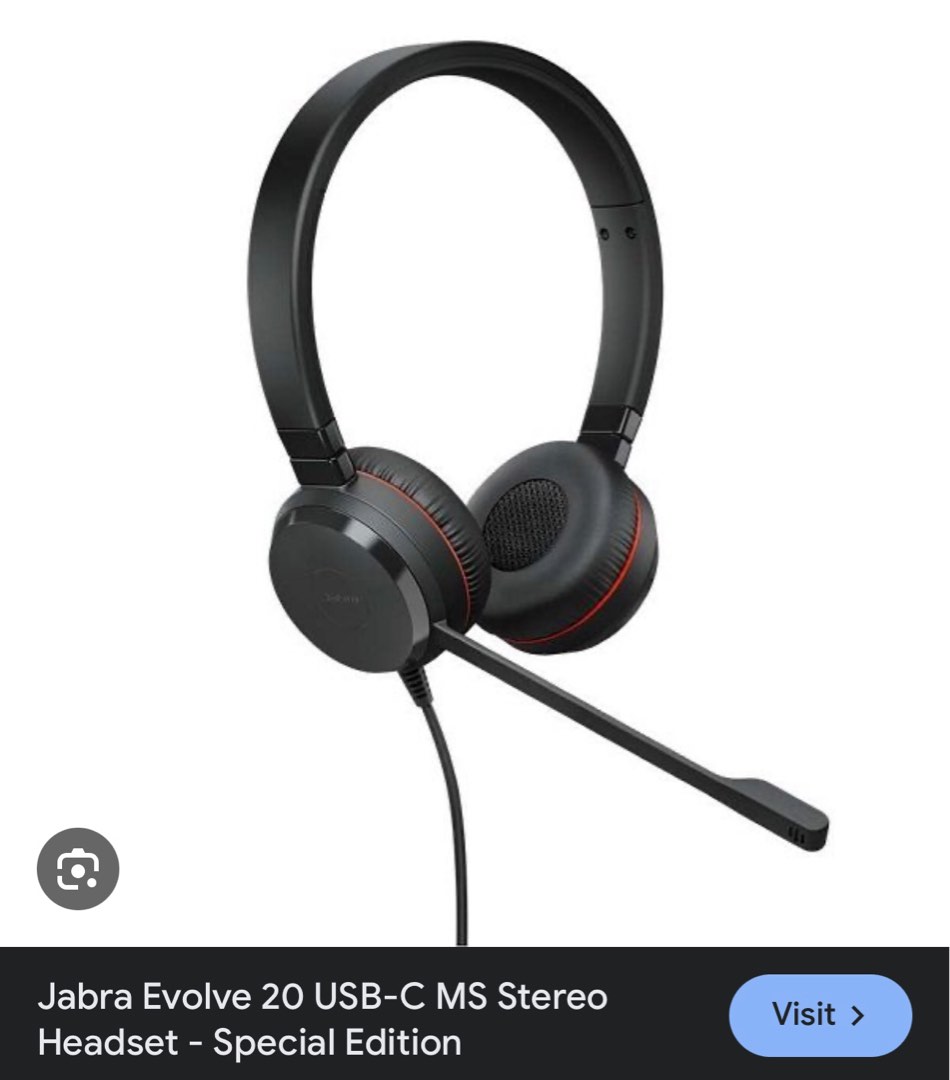 Jabra Evolve 20 USB Headset , Stereo Sound, Audio, Headphones & Headsets on Carousell