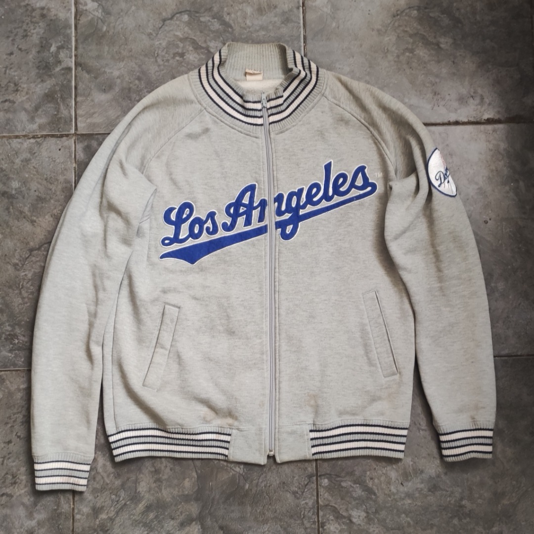 Jaket Varsity MLB Los Angeles Abu, Fesyen Pria, Pakaian , Atasan di ...