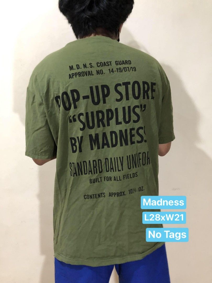 Madness "Pop-Up Store Surplus", Men's Fashion, Tops & Sets, Tshirts ...