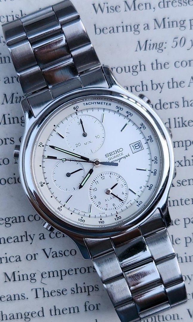 SEIKO 7T32-6A50 mens chronograph alarm watch in full working condition ...