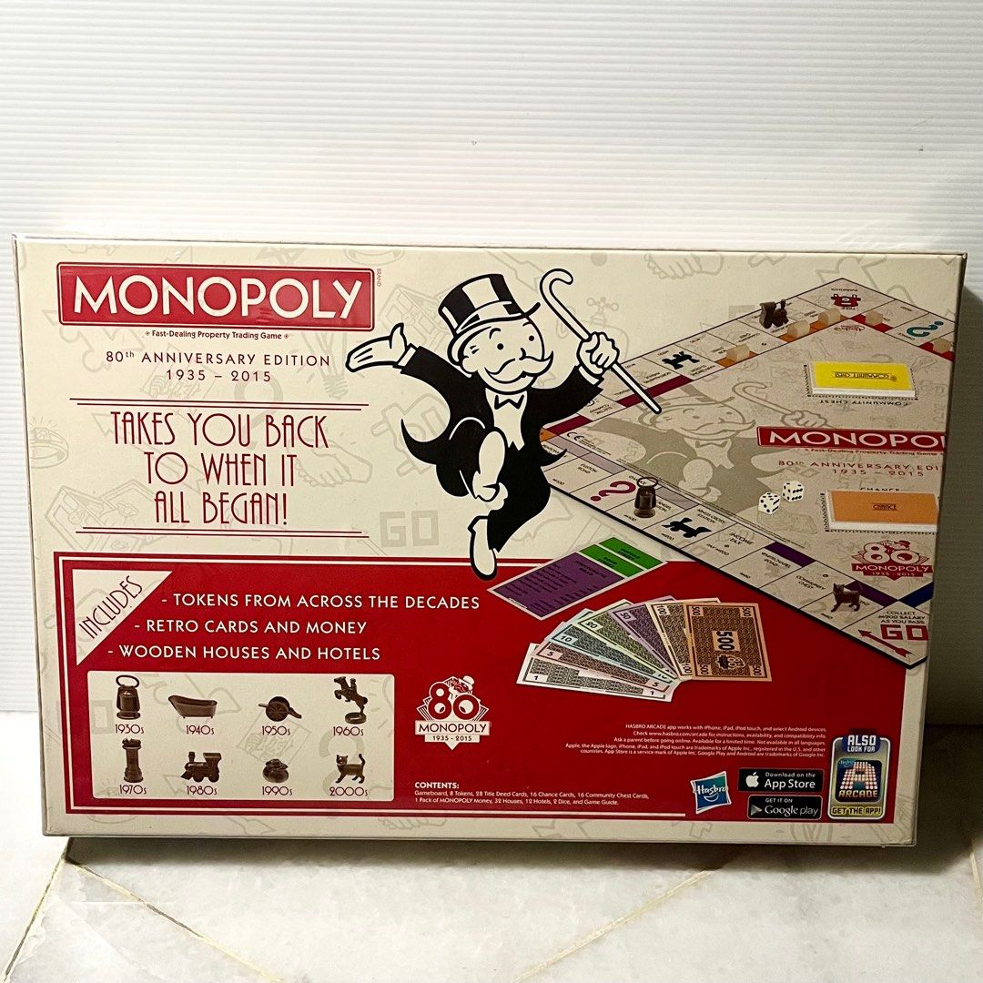 Original Monopoly 80th Anniversary Edition, Hobbies & Toys, Toys ...