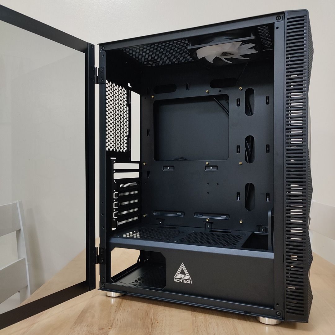 Montech X3 Mesh airflow mid tower PC case (6 pre-installed case fans ...