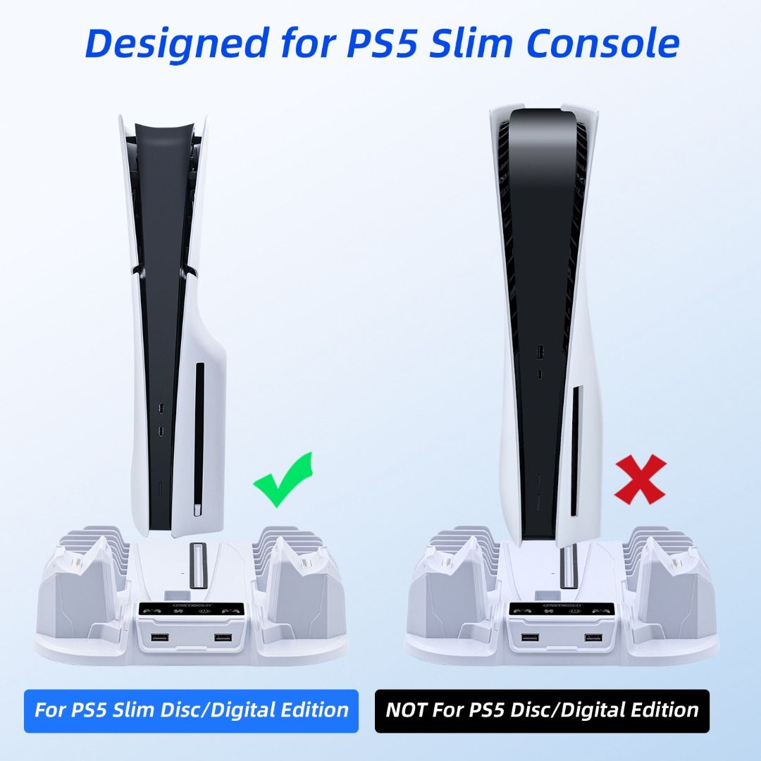 PGTECH GP-521 PS5 Slim UHD光碟版/數位版散熱支架 連控制器雙充及遊戲光碟儲存槽, 電子遊戲, 遊戲機配件, 遊戲週邊商品 - Carousell