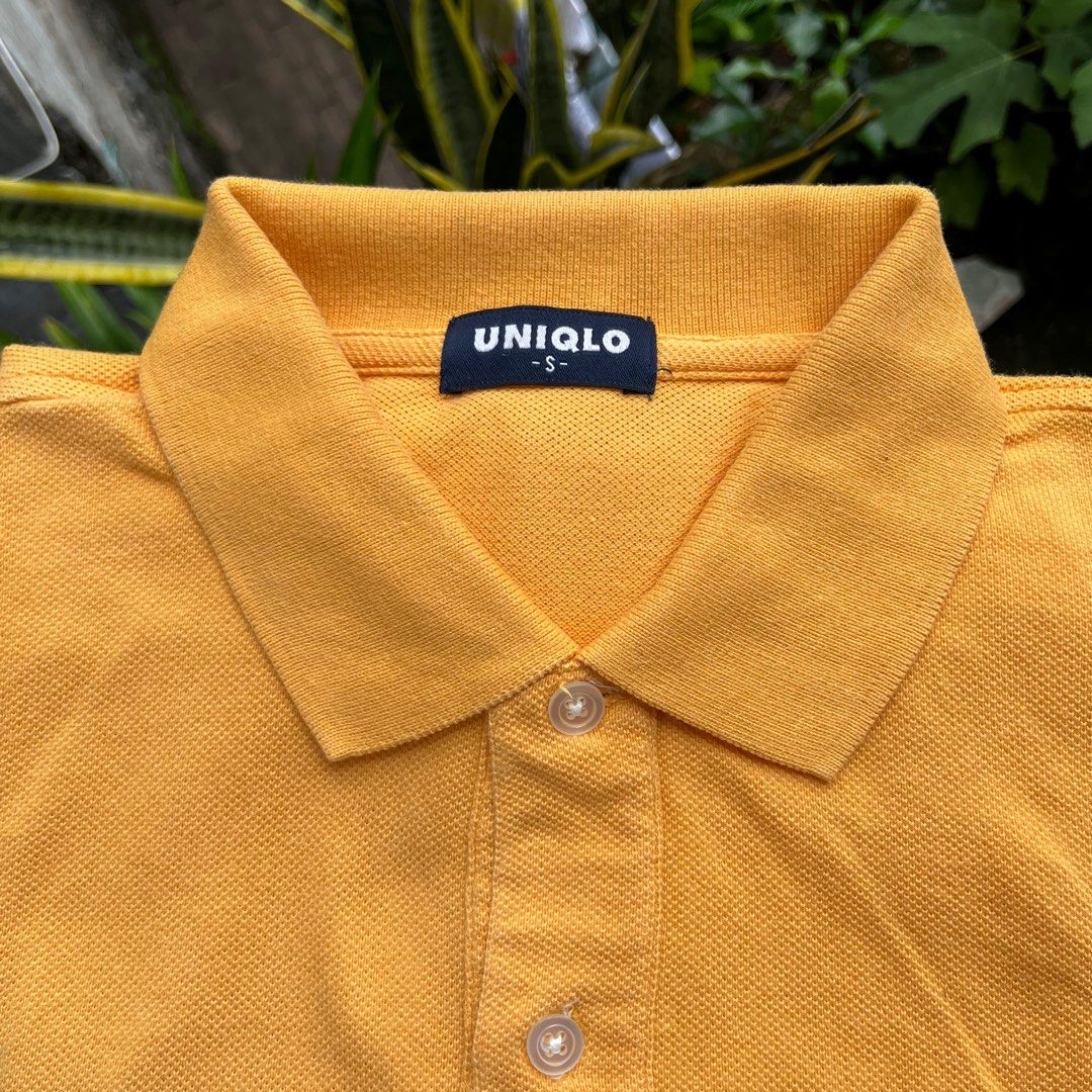 Polo Shirt UNIQLO Basic Classic Mustard (S), Fesyen Pria, Pakaian ...