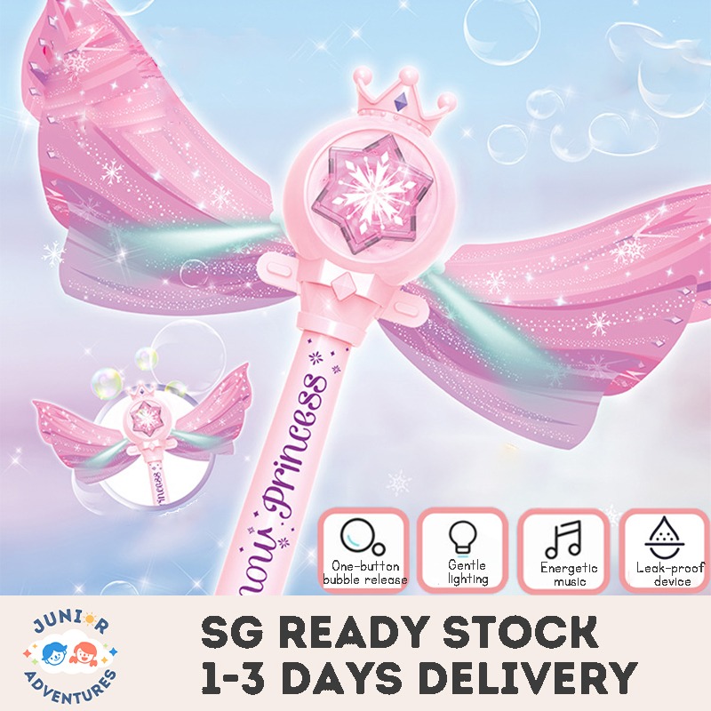Princess Magic Wand Automatic Bubble Machine Handheld Glowing Music ...