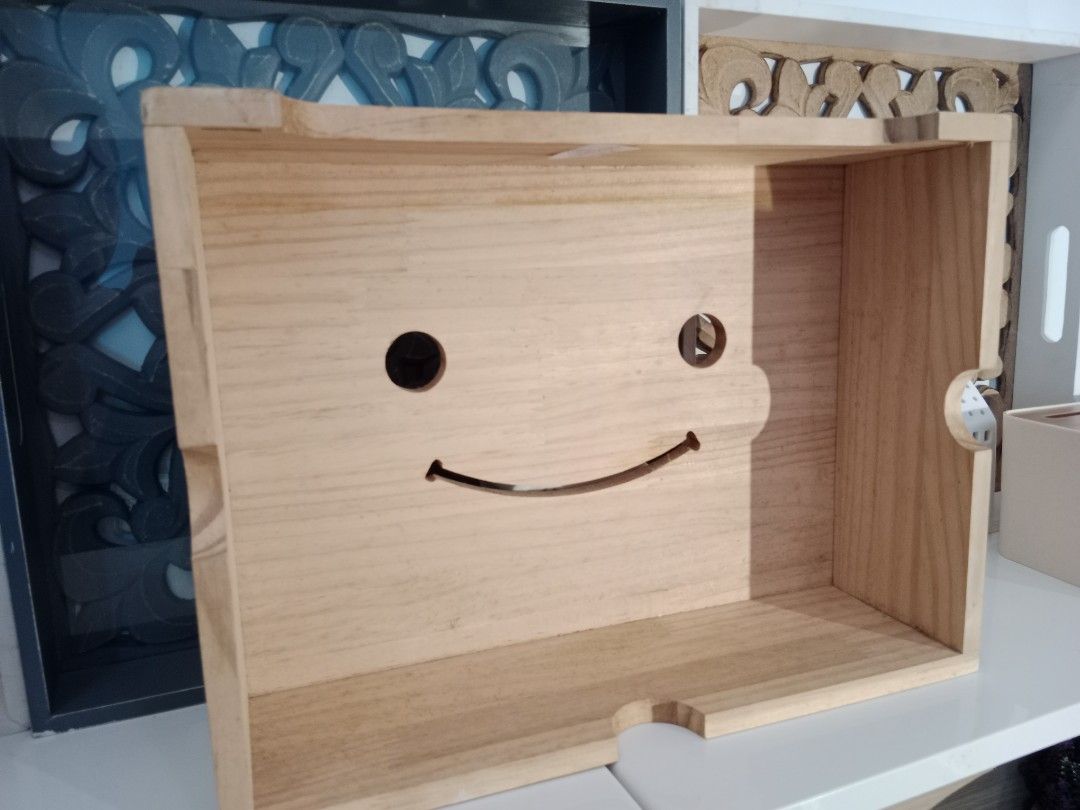 Smiley Face Wood Box, Furniture & Home Living, Home Decor, Other Home ...