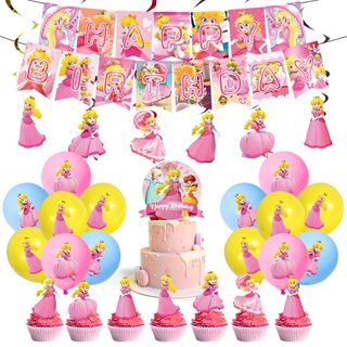 Princess Peach Face Mask Kids Nintendo Super Mario Party Accessories ...