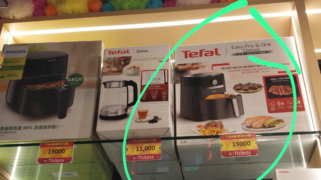 TEFAL EY5018 EASY FRY 2 in 1 Classic Air Fryer & GRILL, TV & Home Appliances, Kitchen Appliances ...