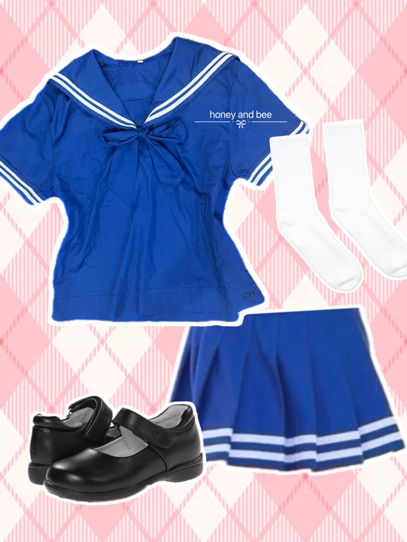 TOP ONLY Blue Sailor Uniform Top Costume tags cosplay japanese anime ...