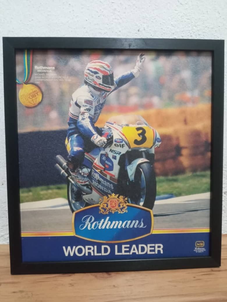 Vintage Original Rothmans Mike Doohan 1992 poster + wooden frame ...