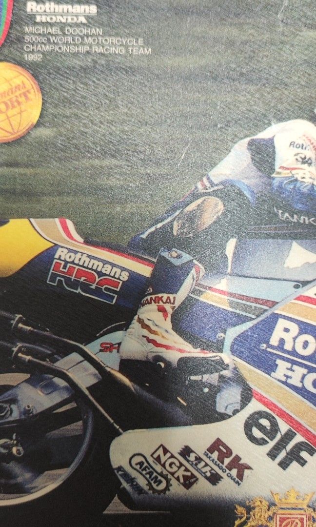 Vintage Original Rothmans Mike Doohan 1992 poster + wooden frame ...