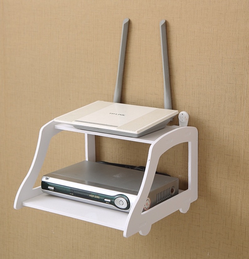Wall Mounted Double Layer Shelf Modem Rack TV Box Device Rack Wall ...