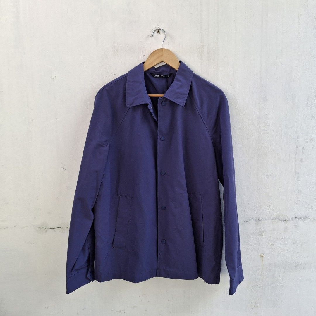 ZARA MAN JAKET COACH JACKET BARU ASLI ORIGINAL, Fesyen Pria, Pakaian ...