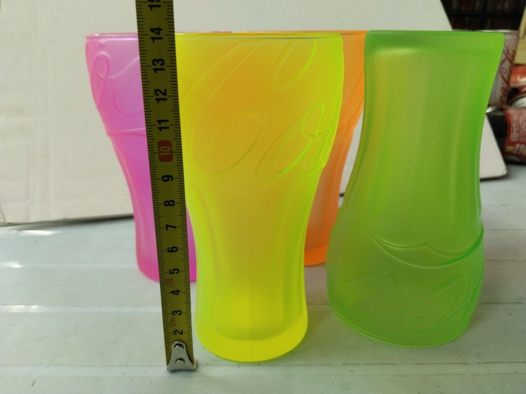 (4 pieces) Coca Cola Coke Colourful Hard Glass, Hobbies & Toys ...